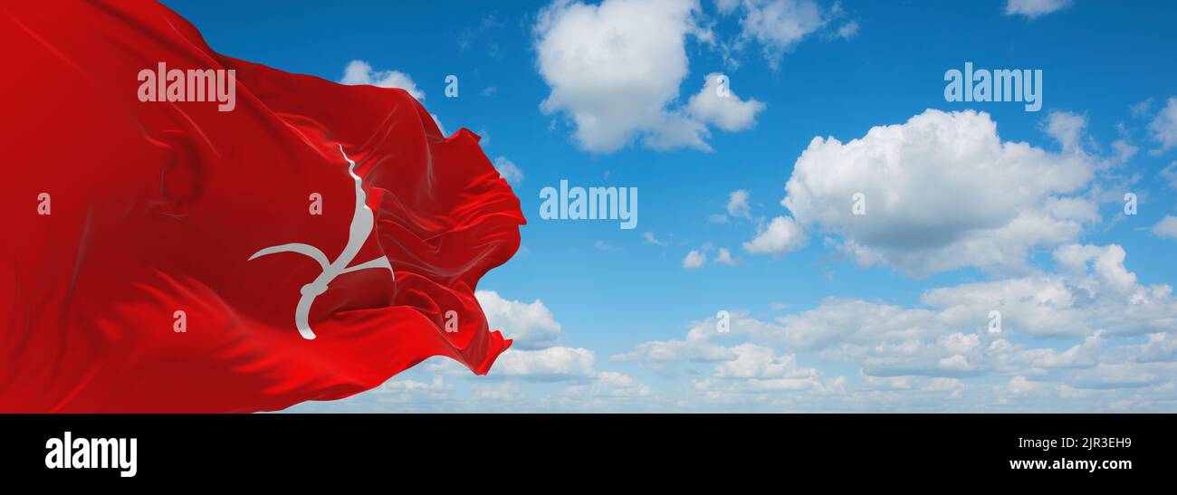 flag of Free Territory Trieste, Europe at cloudy sky background. flag ...