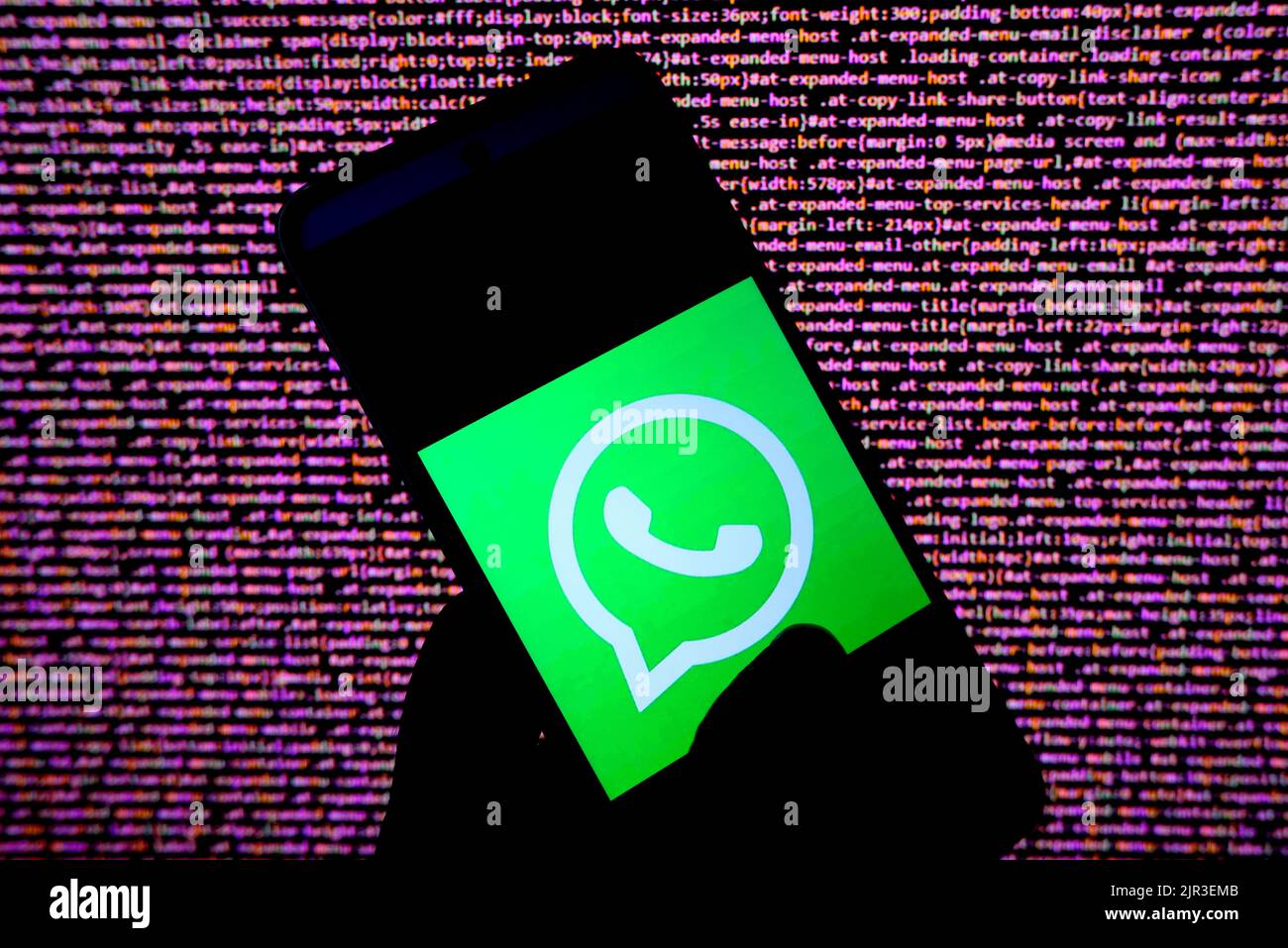 In this photo illustration a Whatsapp logo seen displayed on an android ...