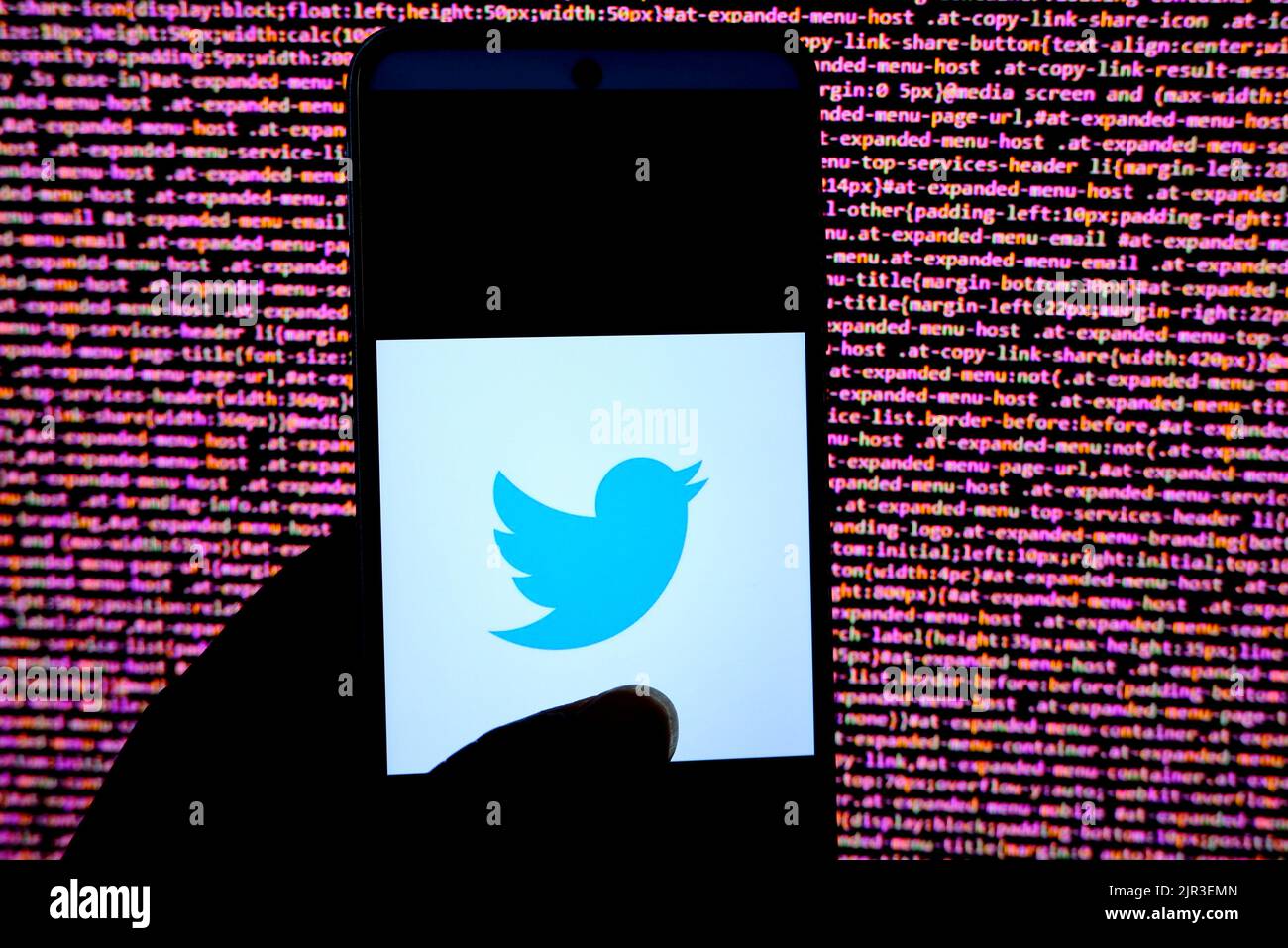 In this photo illustration a Twitter logo seen displayed on an android ...