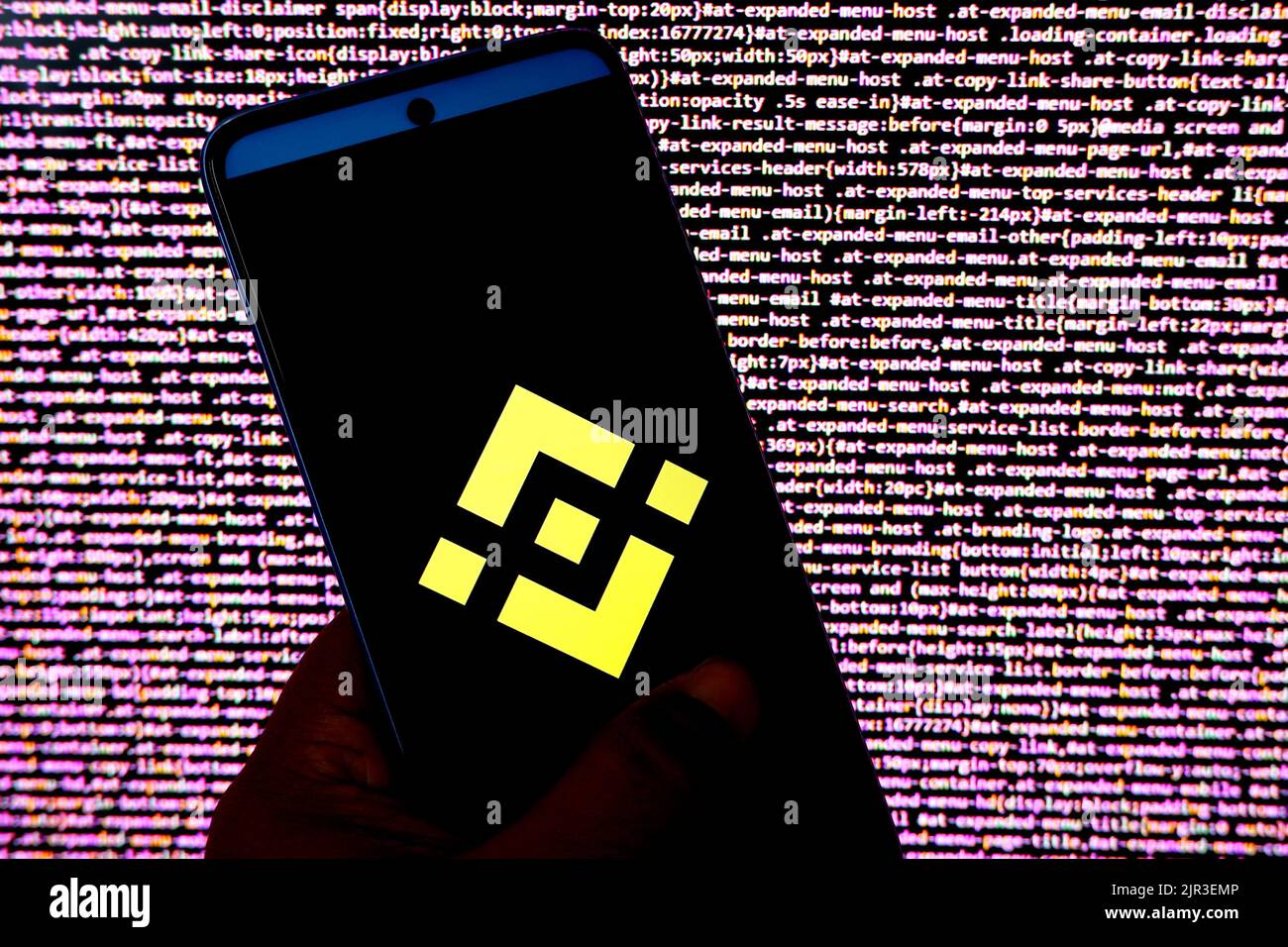In this photo illustration a Binance logo seen displayed on an android ...