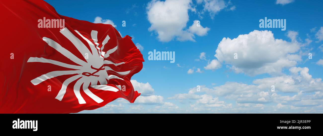 flag of Katagalugan Republic, asia at cloudy sky background, panoramic ...