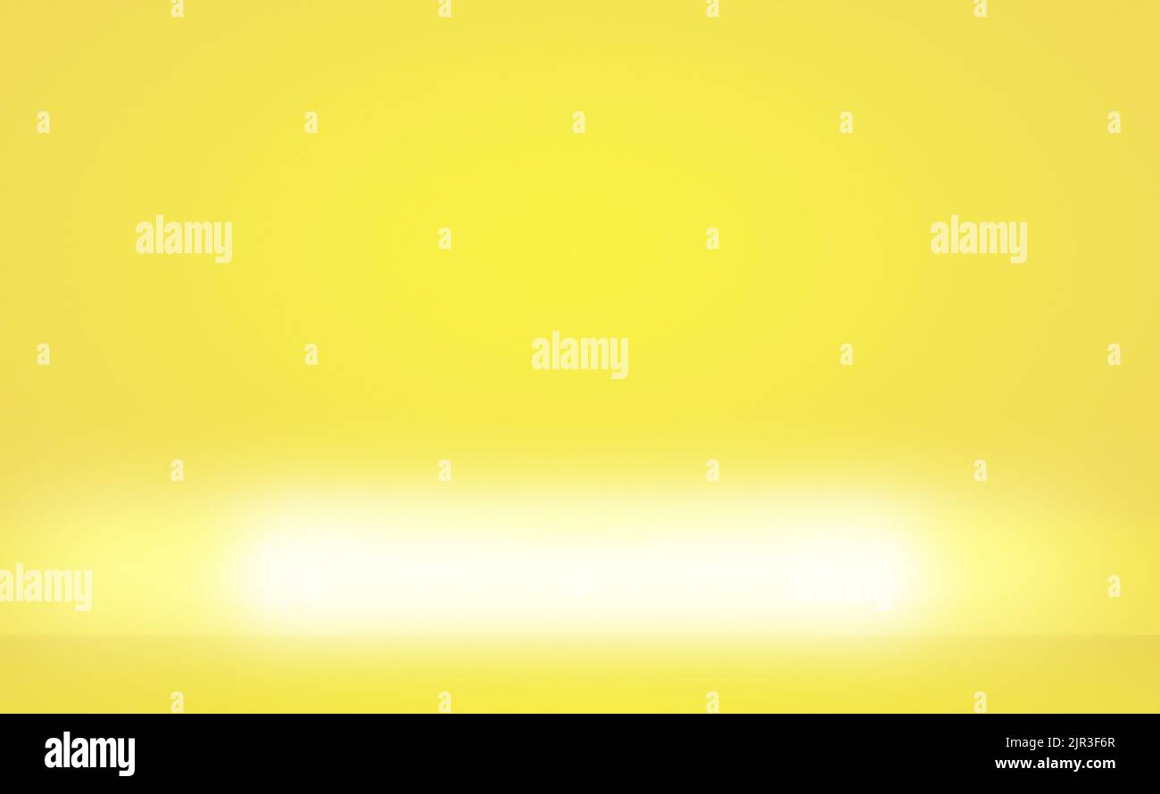 Abstract solid of shining yellow gradient studio wall room background ...