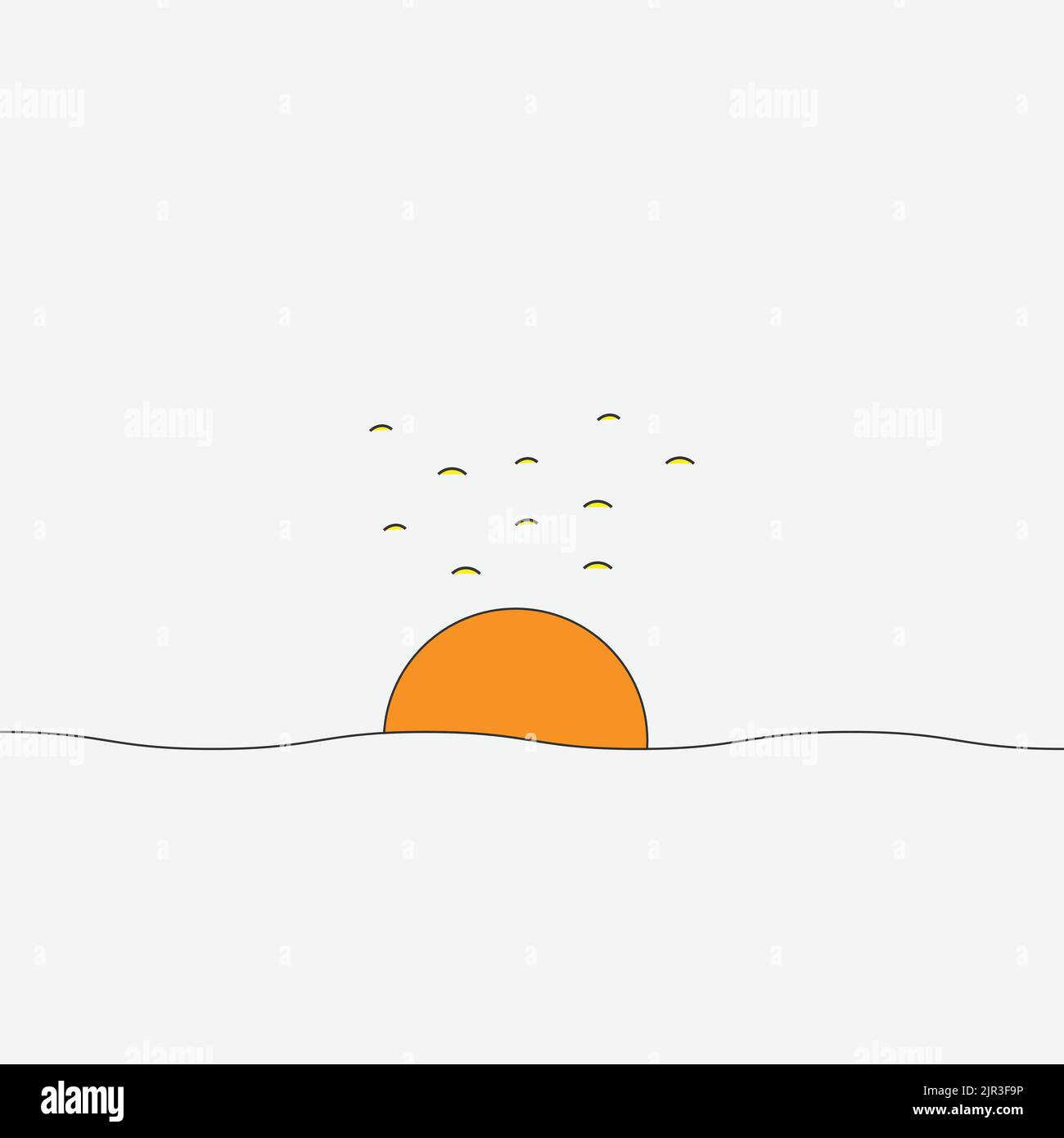 Sea and sun. Vector vocation illustration Stock Vector Image & Art - Alamy