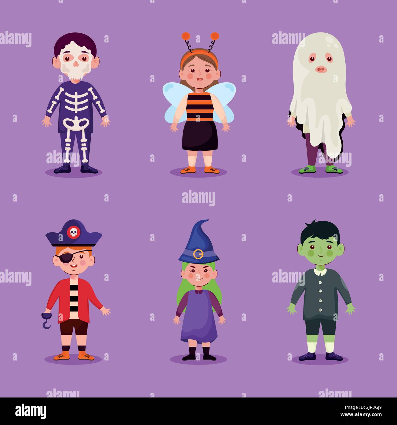 six kids wearing custom Stock Vector Image & Art - Alamy