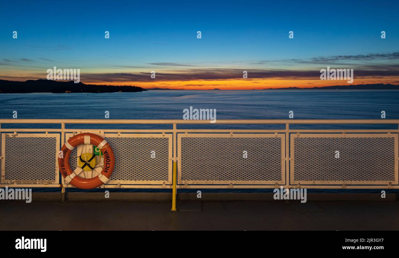 Ring life boy on big boat.Obligatory ship equipment.Personal flotation ...