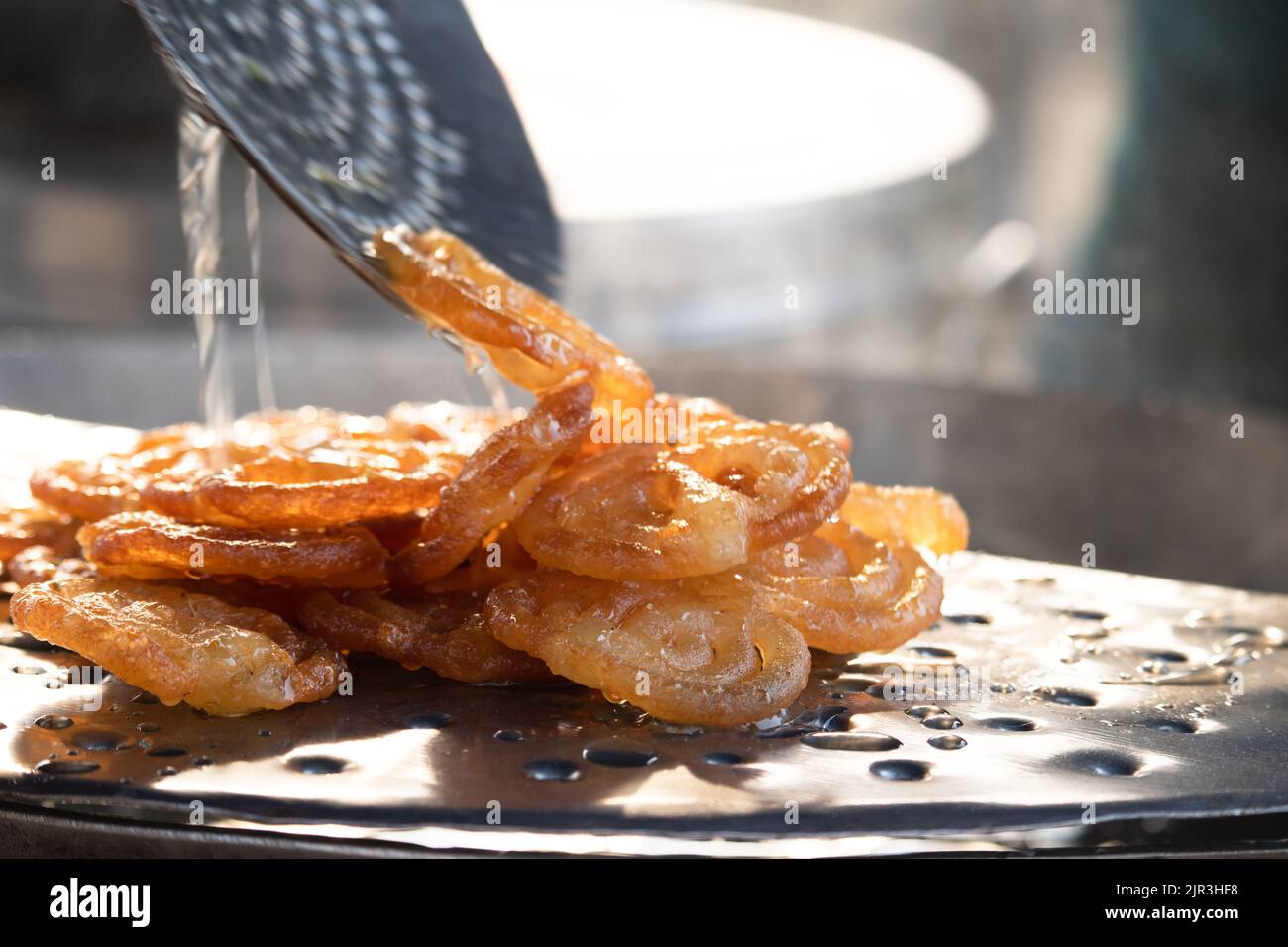 Fresh Cooked Hot Rasdar Jalebi Also Known As Jilapi, Jilebi, Jilipi ...