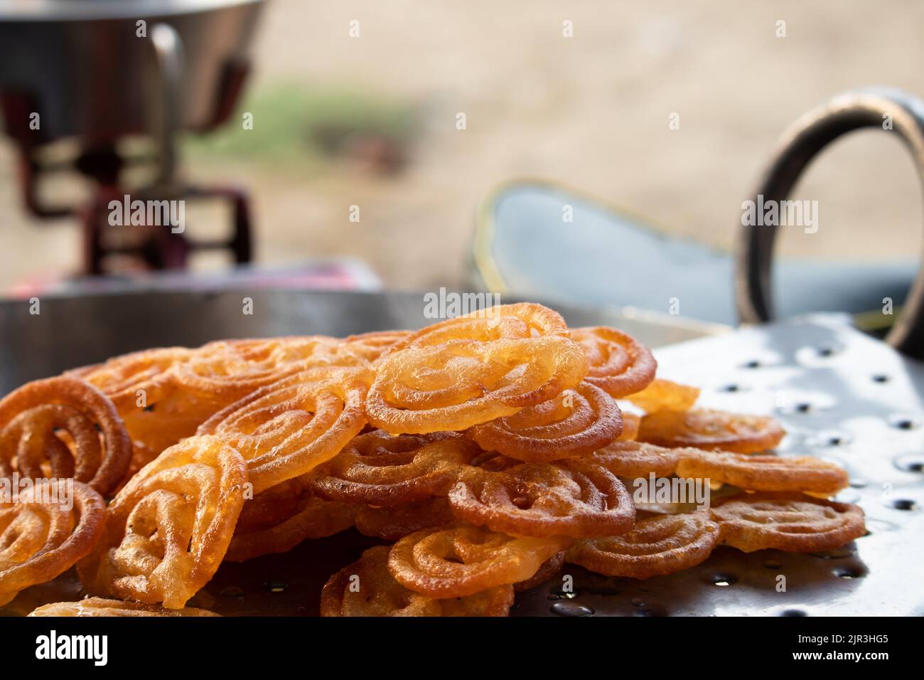 Fresh Cooked Hot Rasdar Jalebi Also Known As Jilapi, Jilebi, Jilipi ...