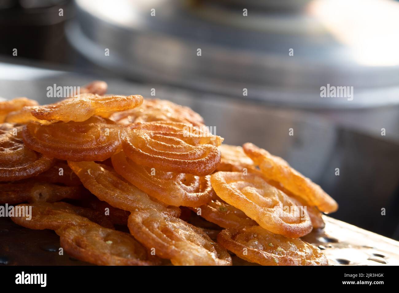 Fresh Cooked Hot Rasdar Jalebi Also Known As Jilapi, Jilebi, Jilipi ...