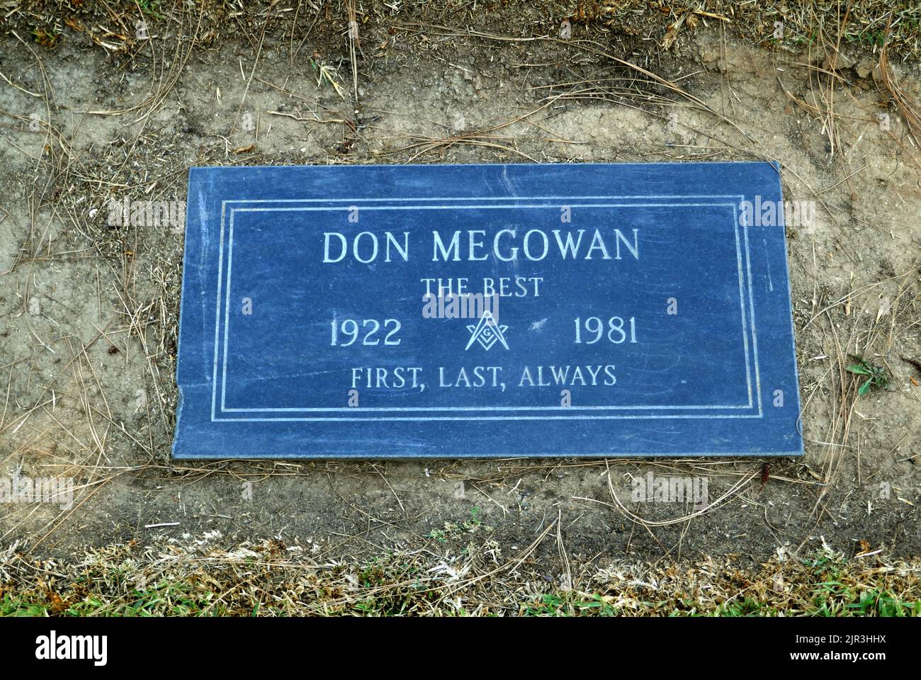Inglewood, California, USA 19th August 2022 Actor Don Megowan's Grave ...