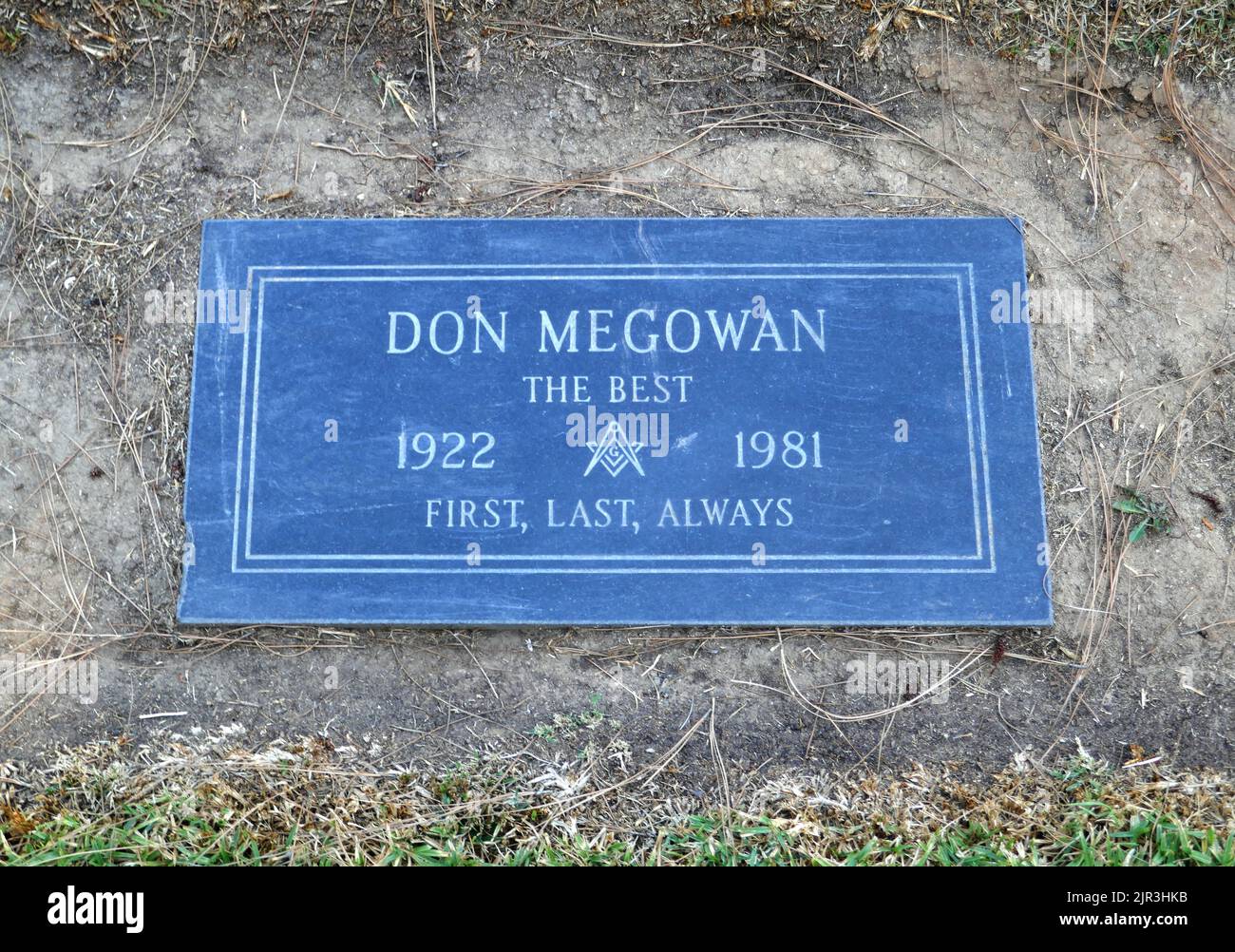 Inglewood, California, USA 19th August 2022 Actor Don Megowan's Grave ...