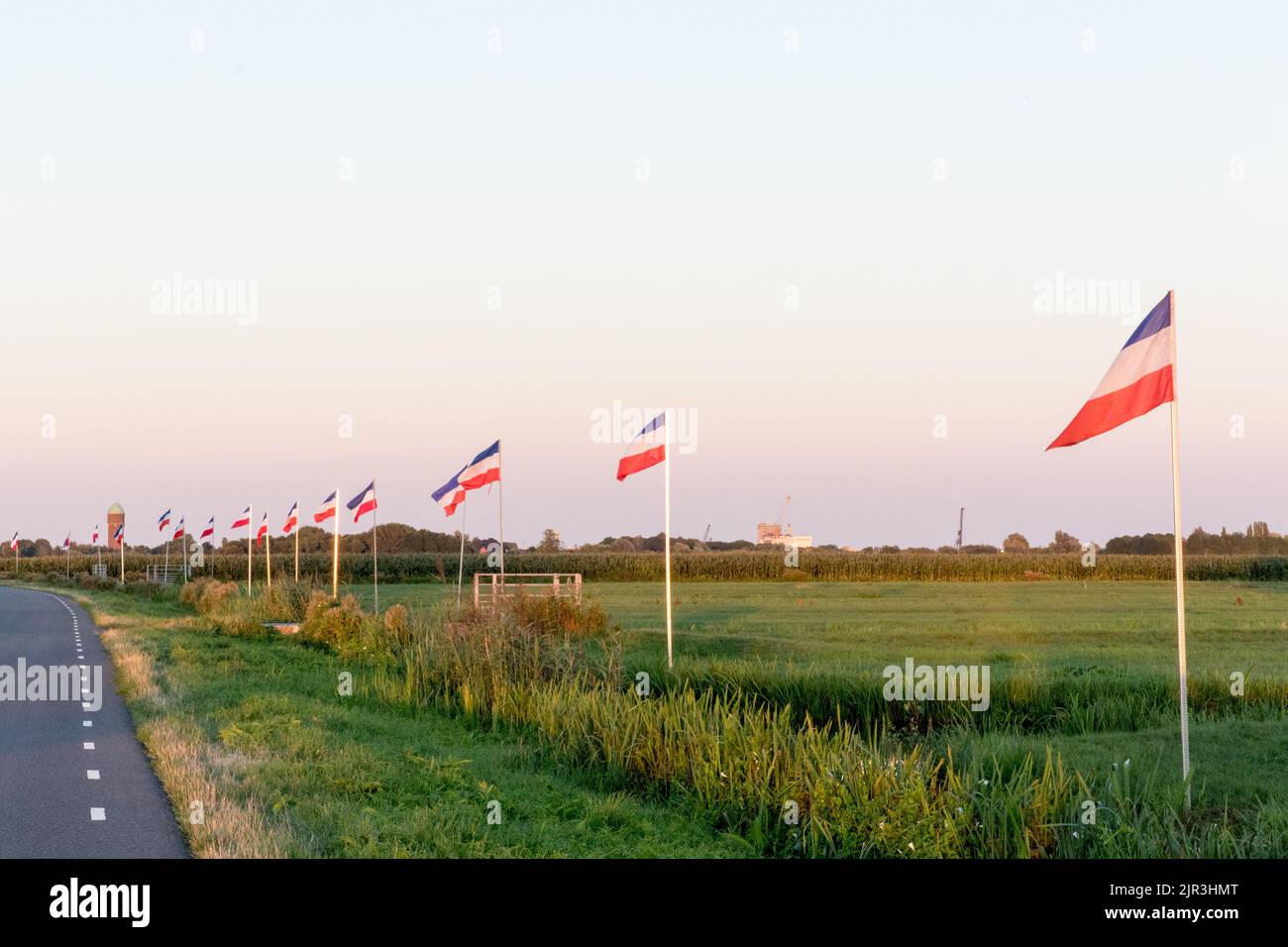 Dutch national flag upside down in farmland as a symbol of farmers anti ...