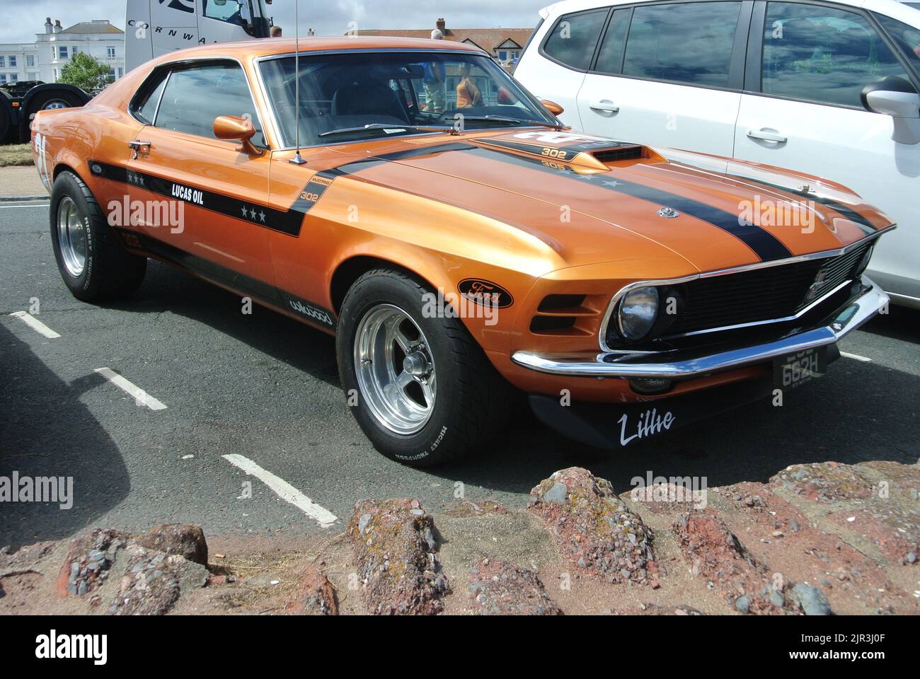 A 1970 Ford Mustang parked in Paignton, Devon, England, UK Stock Photo ...