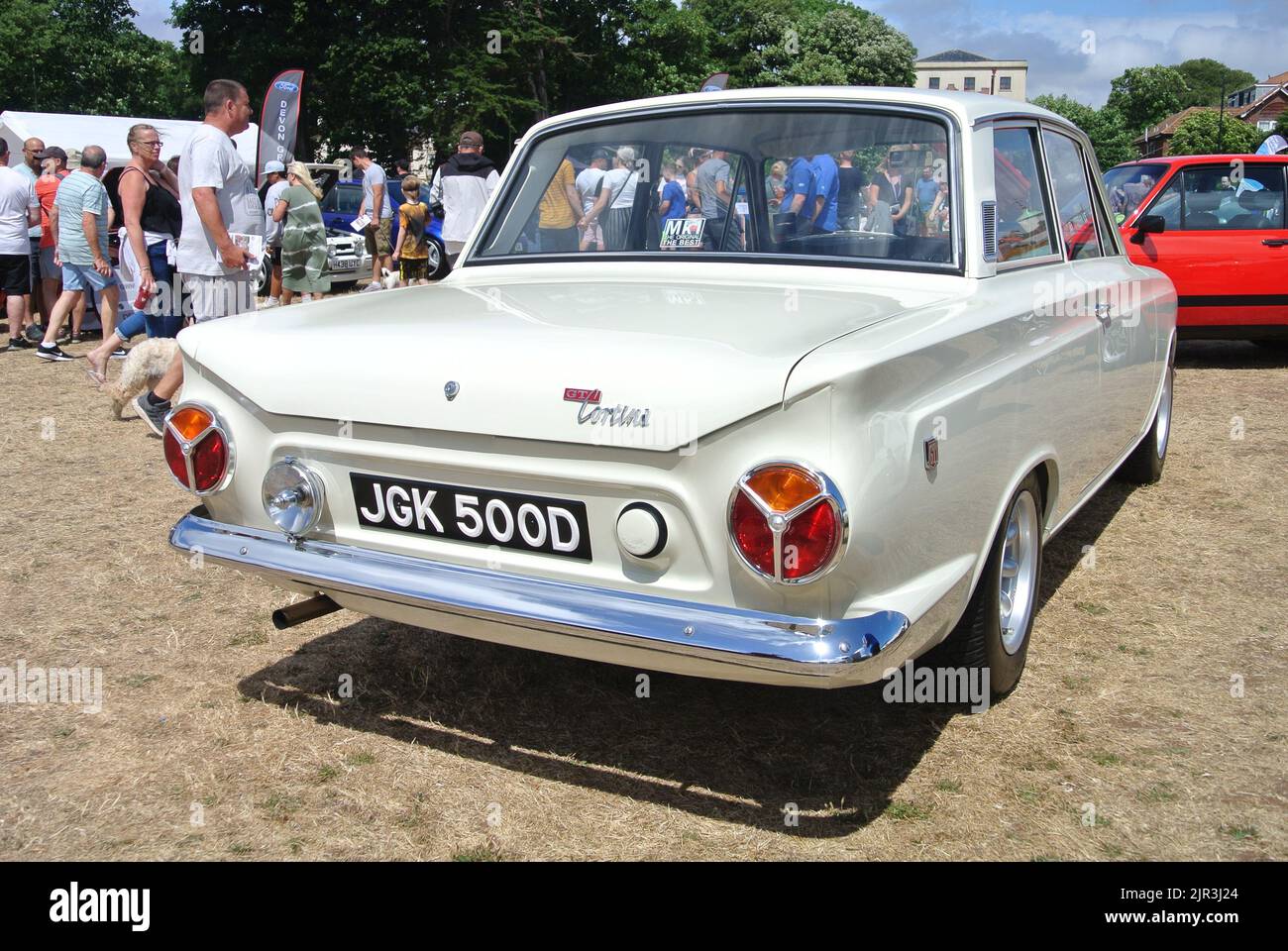 A 1966 Ford Cortina GT two door parked on display at the English ...
