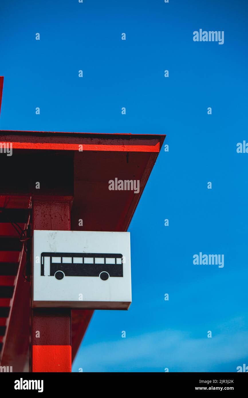 A bus stop sign in daylight Stock Photo - Alamy