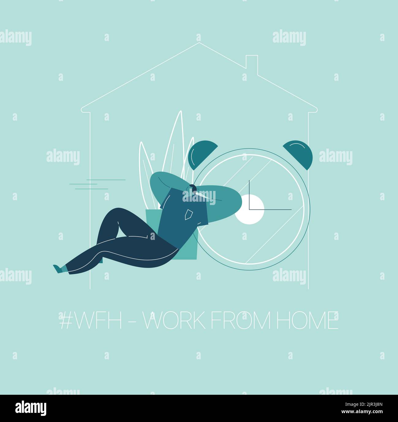 Covid lockdown wfh Stock Vector Images - Alamy