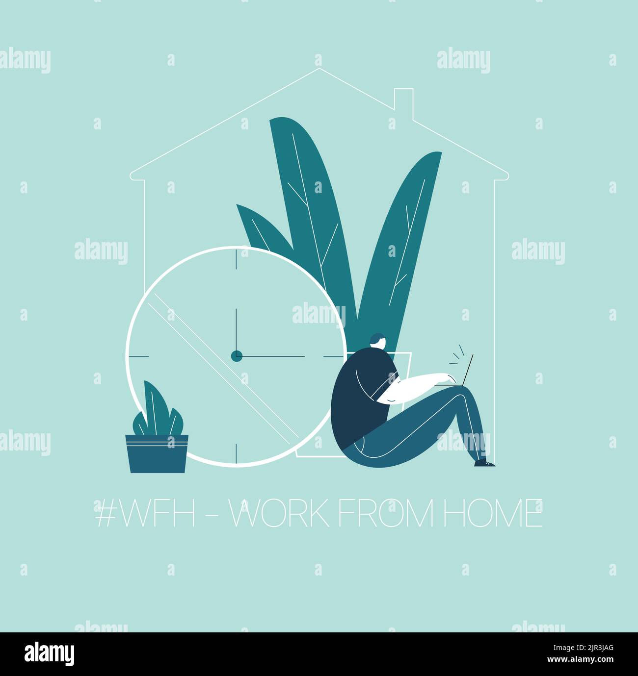 WFH - Work from home, home office. An employee works from home because ...