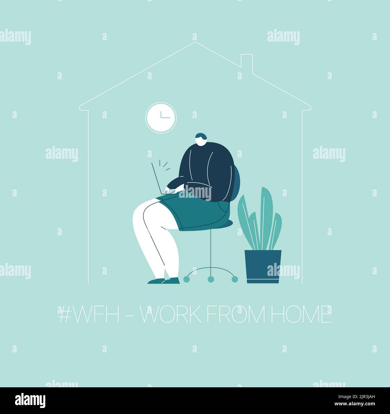 WFH - Work from home, home office. An employee works from home because ...