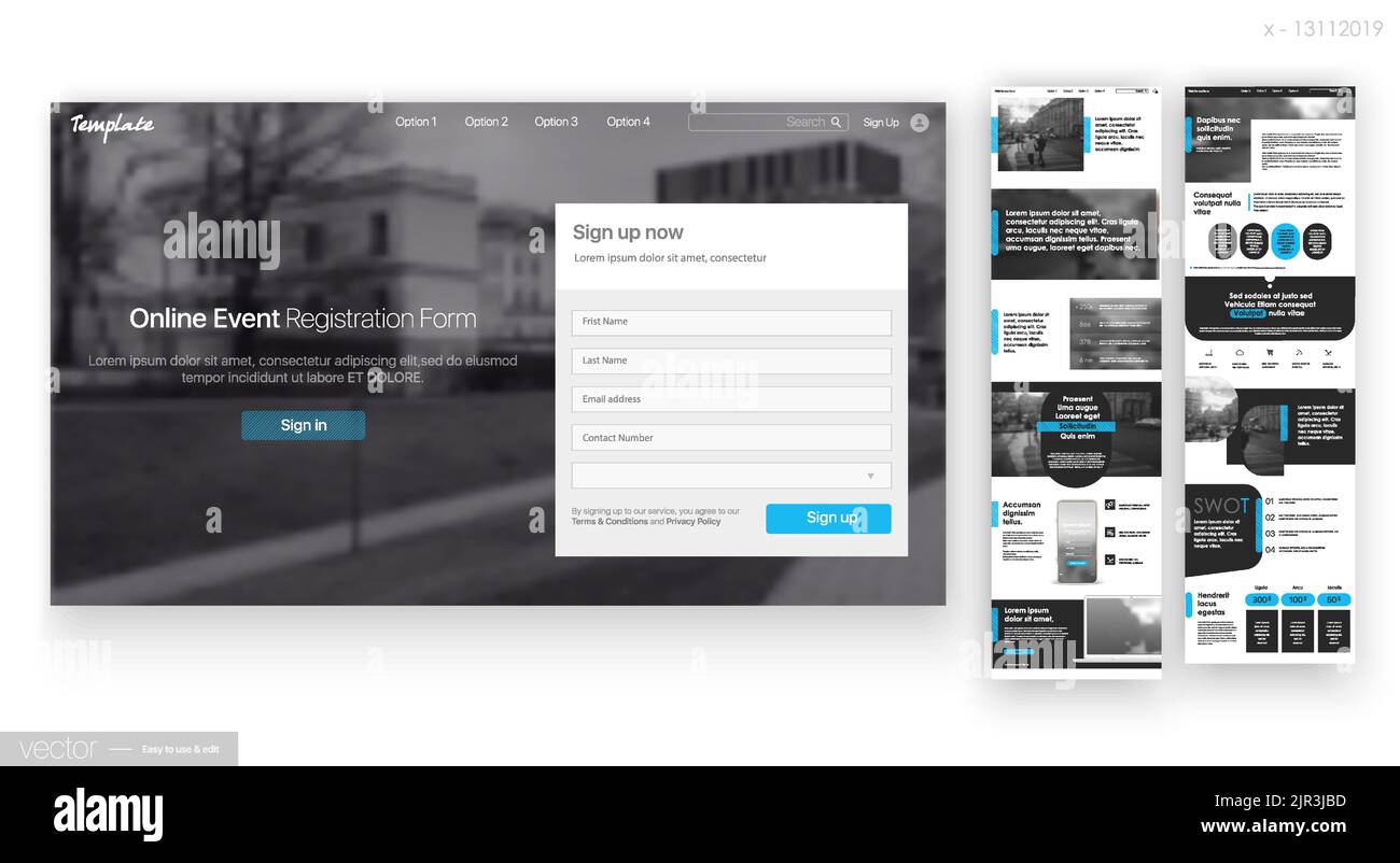Website Design Template. Web UI UX Design. Corporate User Interface ...