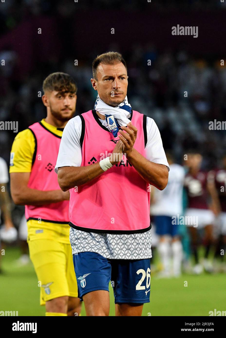 Stefan Radu of SS Lazio greets the fans during the Serie A 2022/23 ...