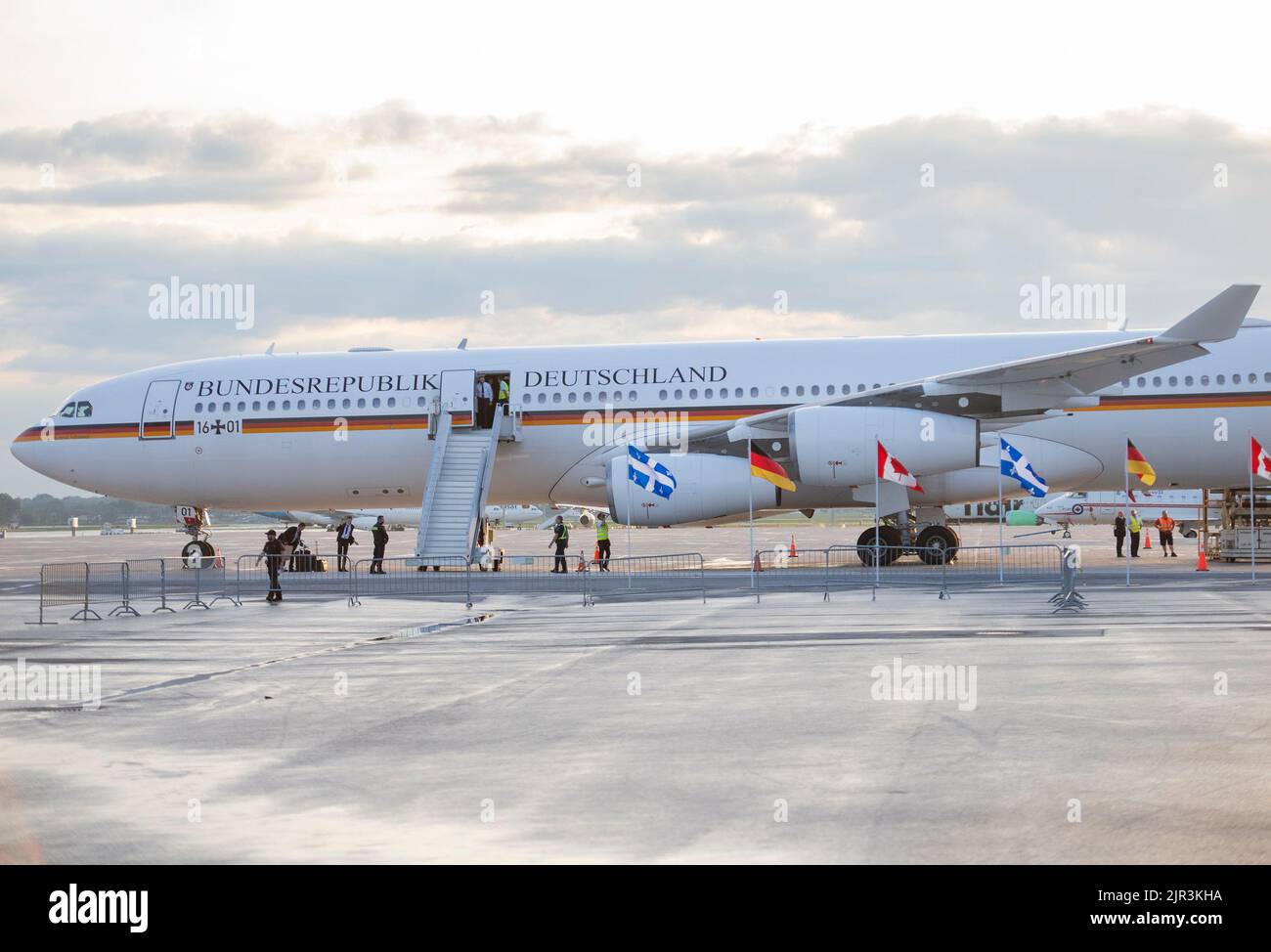 German Chancellor Olaf Scholz‚Äô plane sits on the tarmac after his ...
