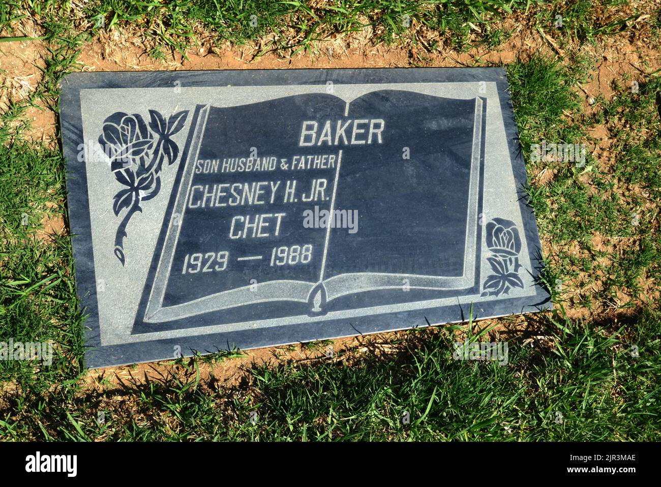 Inglewood, California, USA 19th August 2022 Musician Chet Baker's Grave in Elm Section at ...