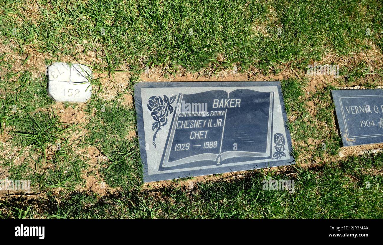 Inglewood, California, USA 19th August 2022 Musician Chet Baker's Grave ...