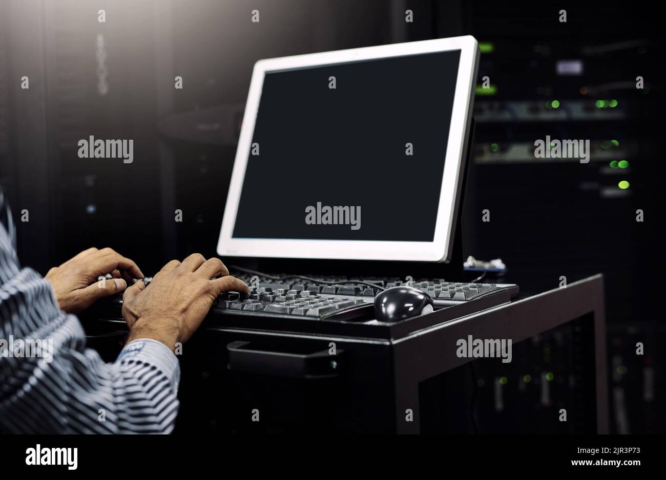 Your computer network, in expert hands. an unrecognizable IT technician ...