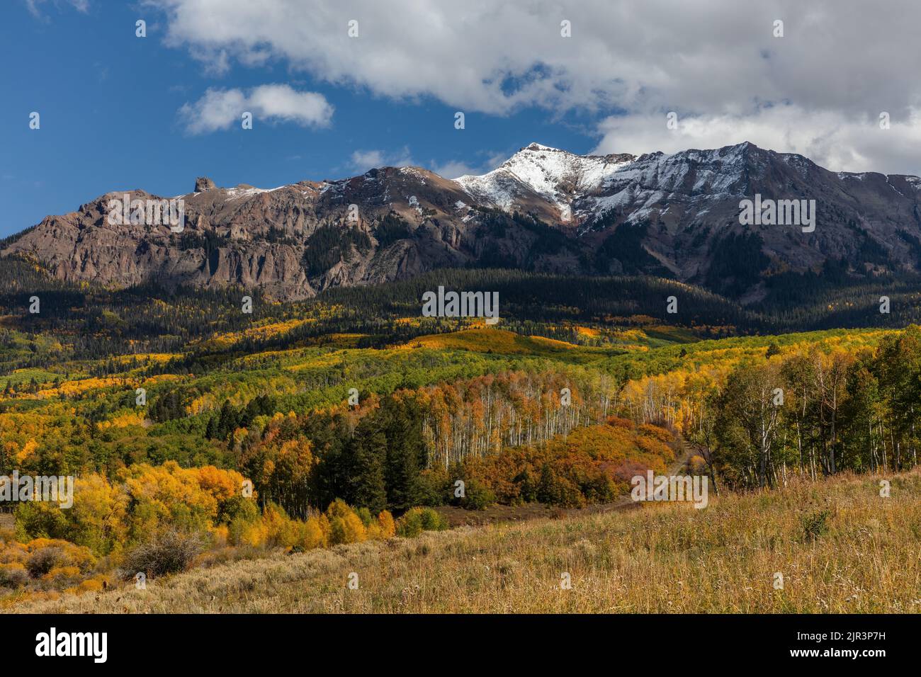 Hayden Peak and North Pole Peak in autumn from Last Dollar Road, San ...