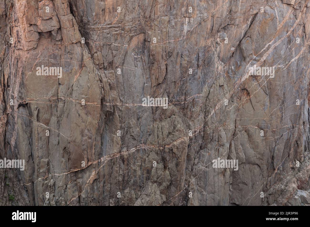 Detail of a sheer wall with pegmatite veins from Chasm View Overlook ...