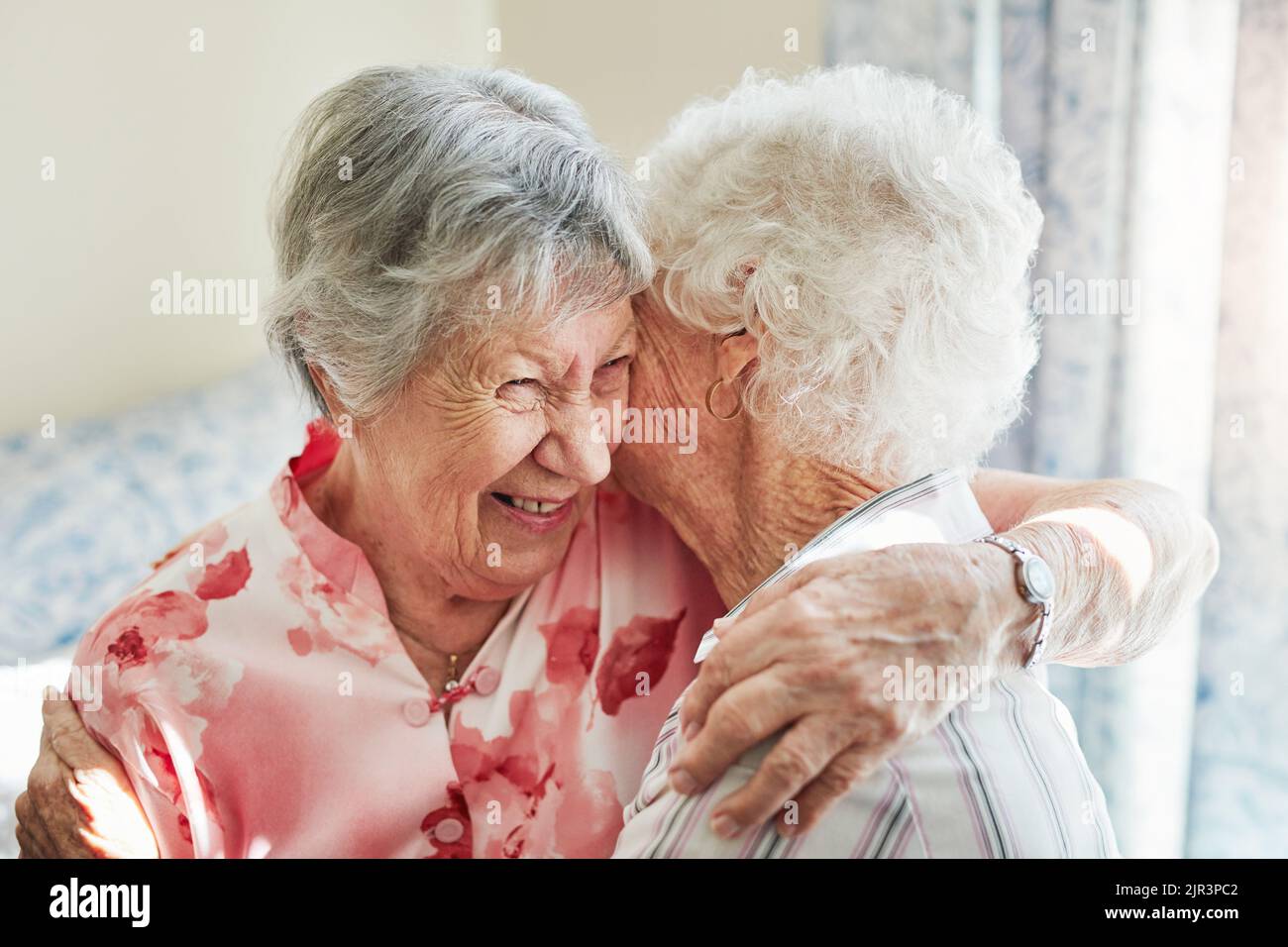 Hang onto those treasured friendships. two happy elderly women ...