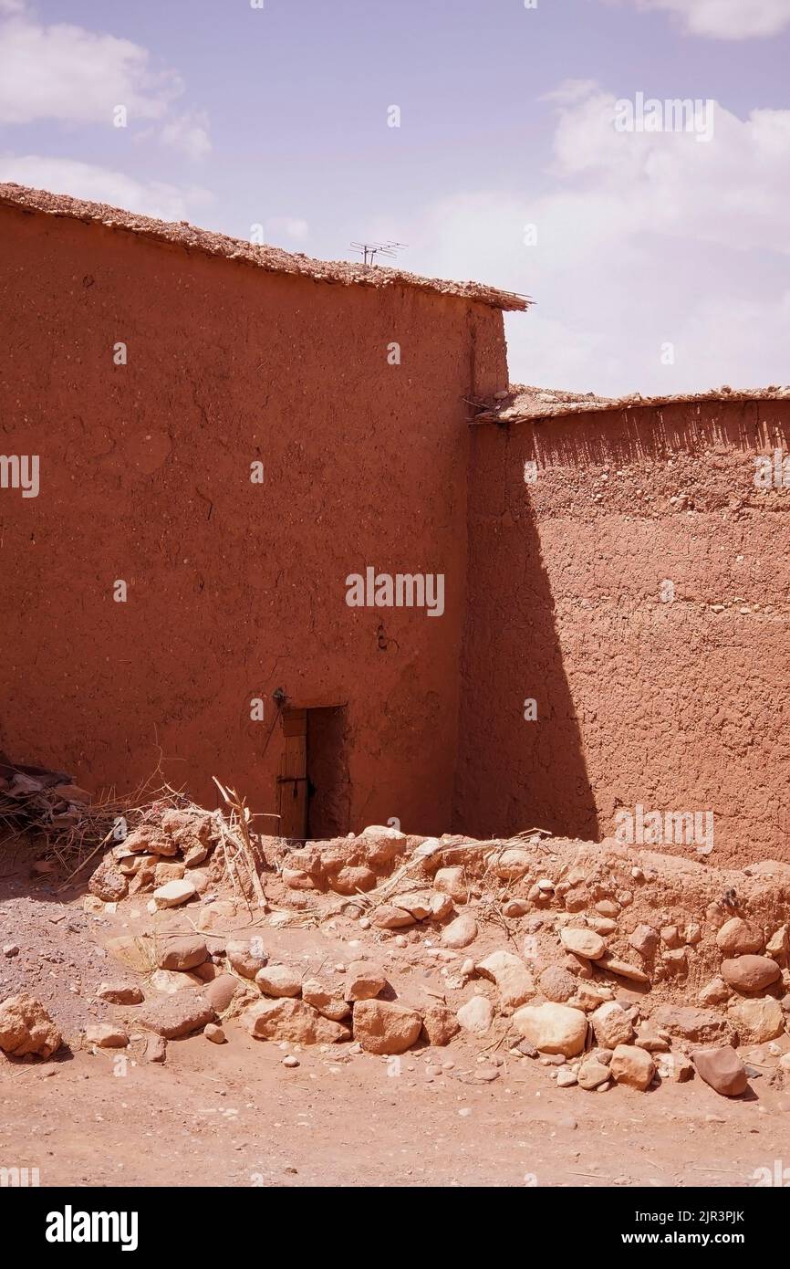 House in tinghir, traditional house of clay and straw. Earth house with ...
