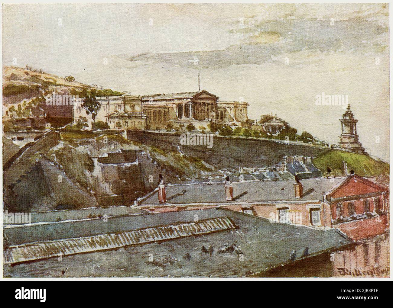 the high school and Burns's monument from Jeffrey Street, Edinburgh ...