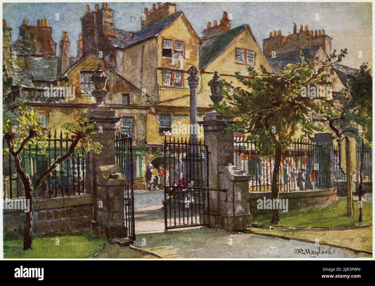 Old houses in Canongate, Edinburgh, Scotland, circa 1920, with the ...