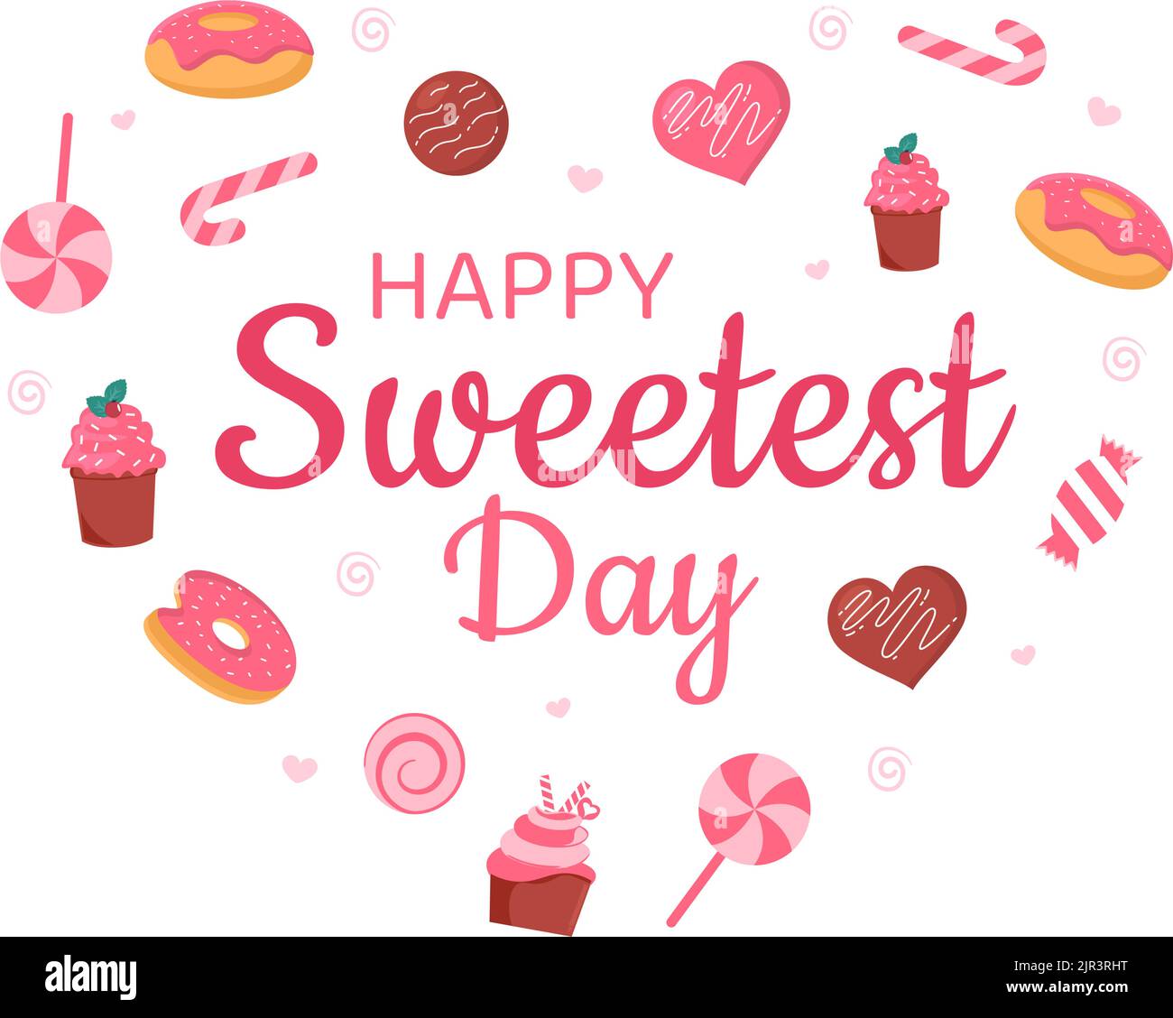 Happy Sweetest Day on 21 October Sweet Holiday Event Hand Drawn Cartoon ...