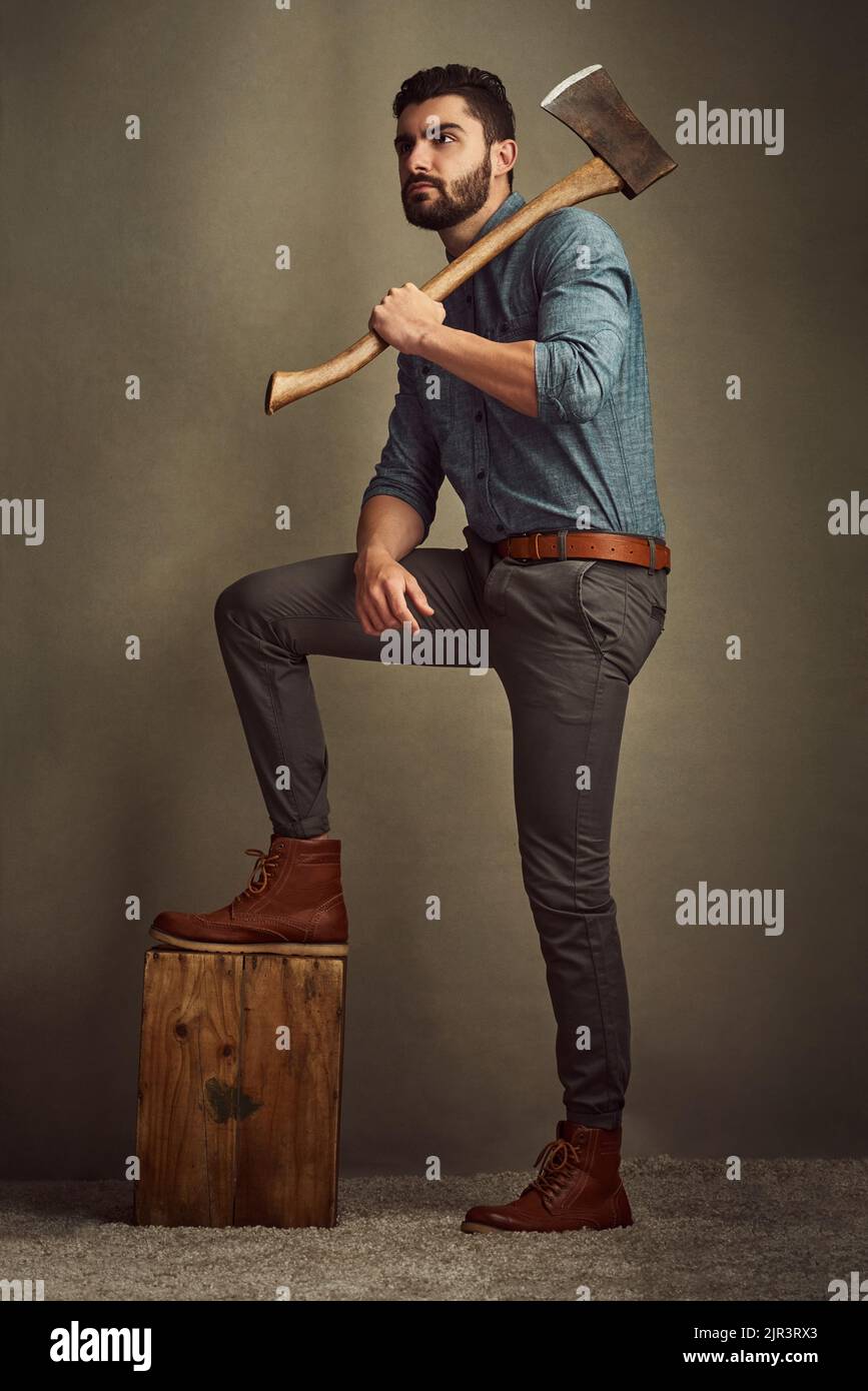 Man posing with axe hi-res stock photography and images - Alamy