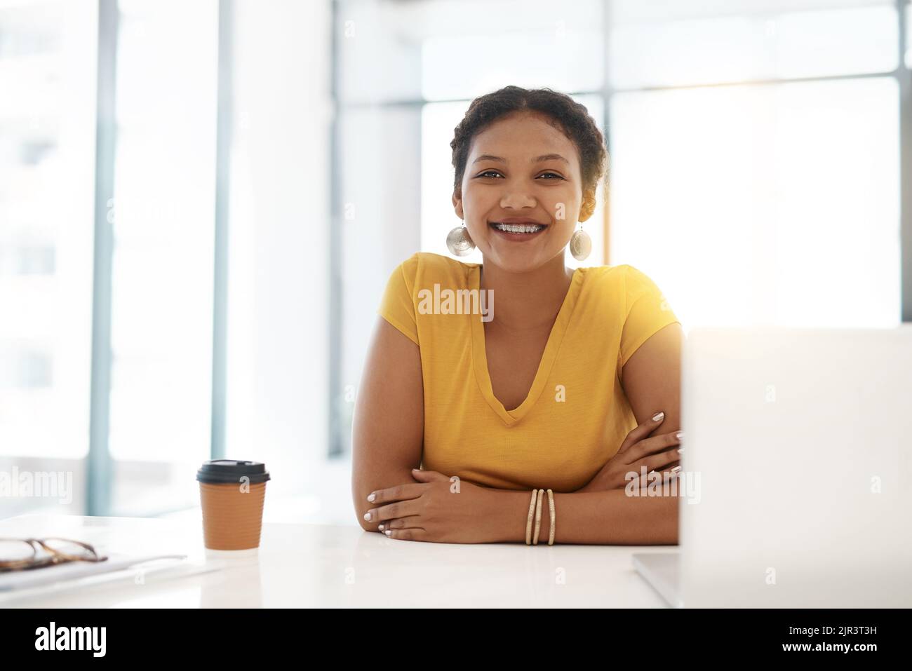 I came here to make a success of my career. Portrait of a confident young businesswoman working ...