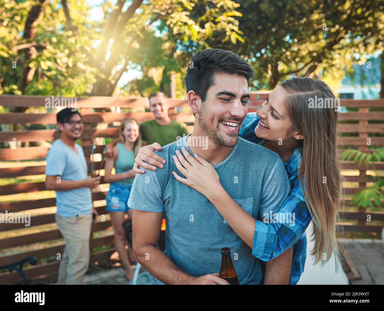 Just checking in with my favourite guy. an affectionate young couple ...