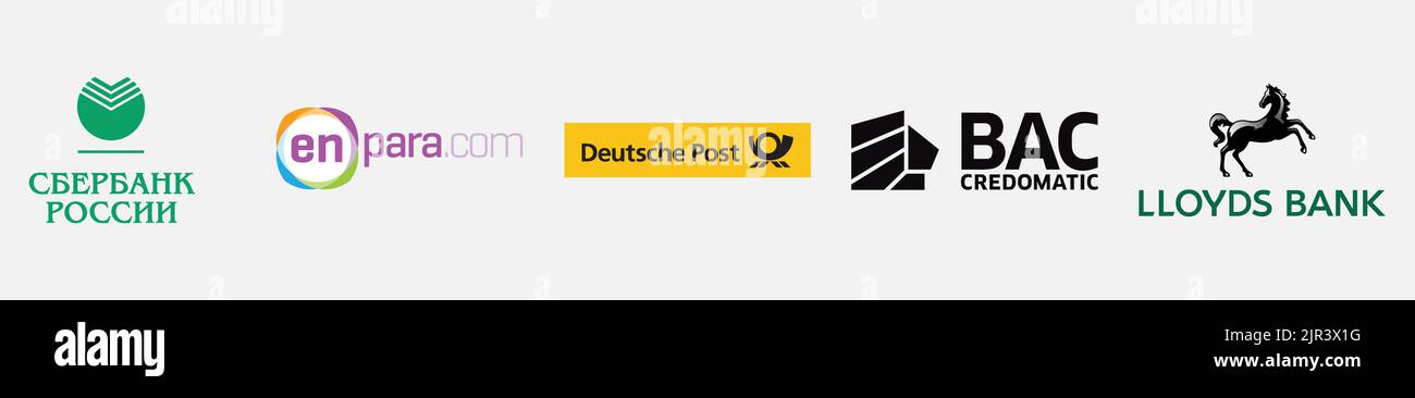 BAC Credomatic logo, Sberbank logo, Deutsche Post logo, Lloyds Bank ...