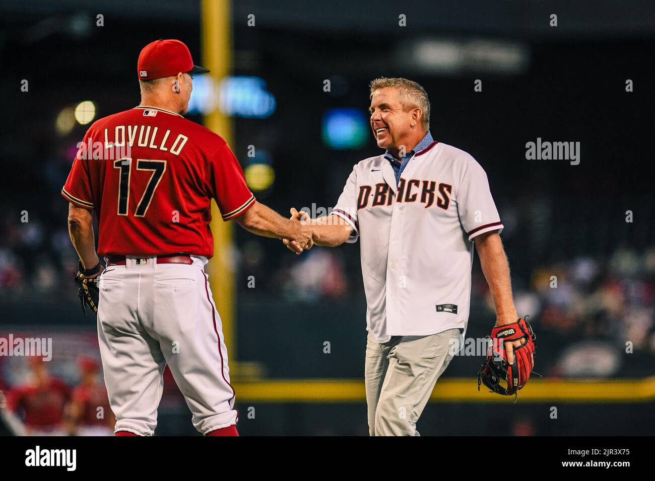 Former New Orleans Saints head coach Sean Payton throws out the first ...