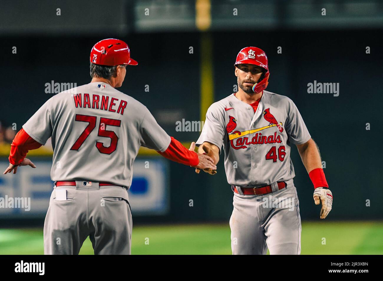 St. Louis Cardinals first baseman Paul Goldschmidt (46) celebrates with ...