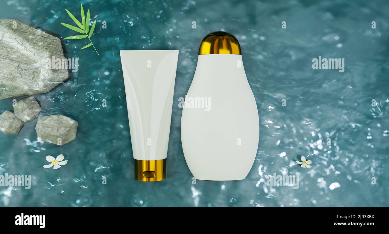 White packet mock up of cream or you product design for place textured ...