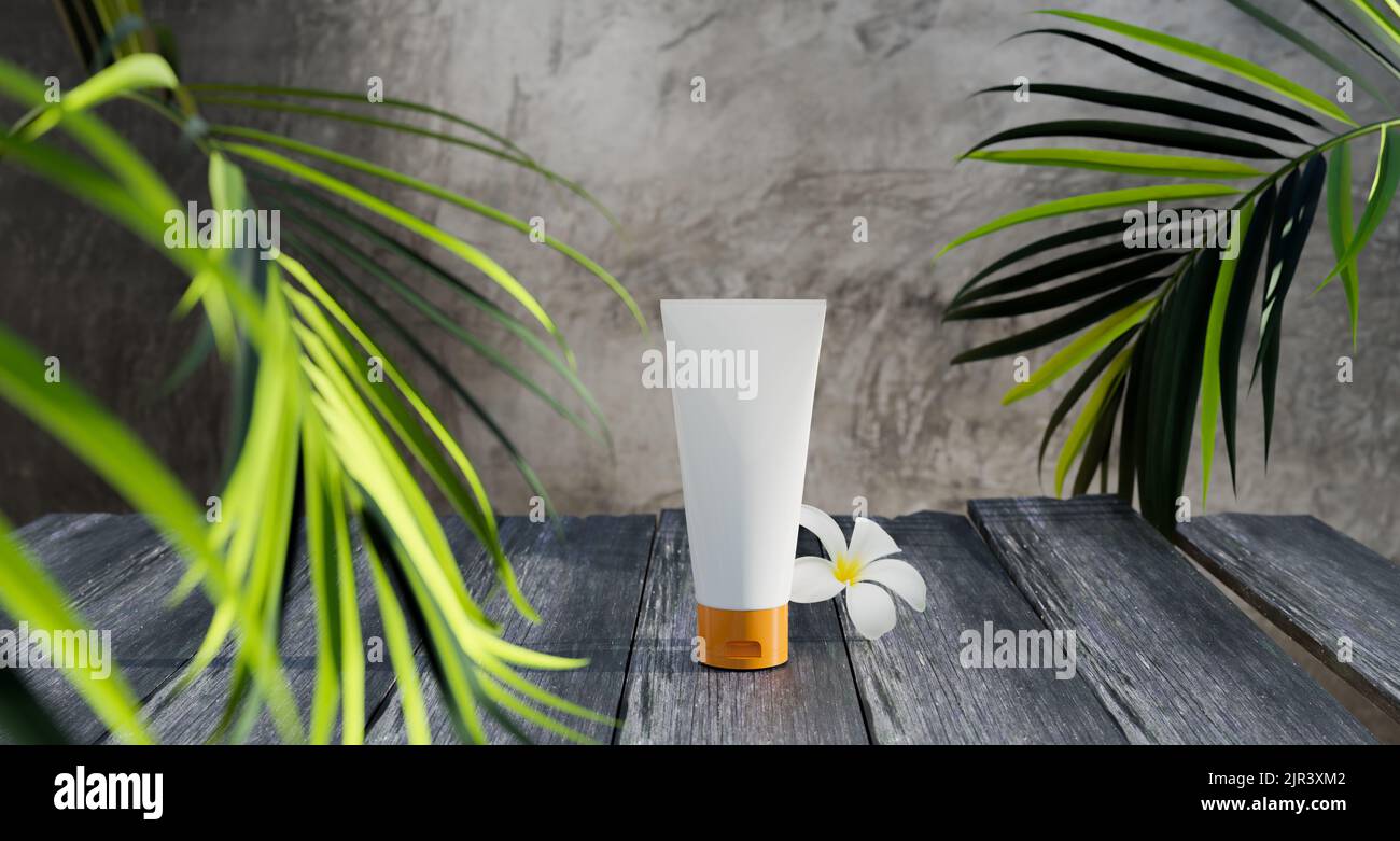 White packet mock up of cream or you product with loft cement ...