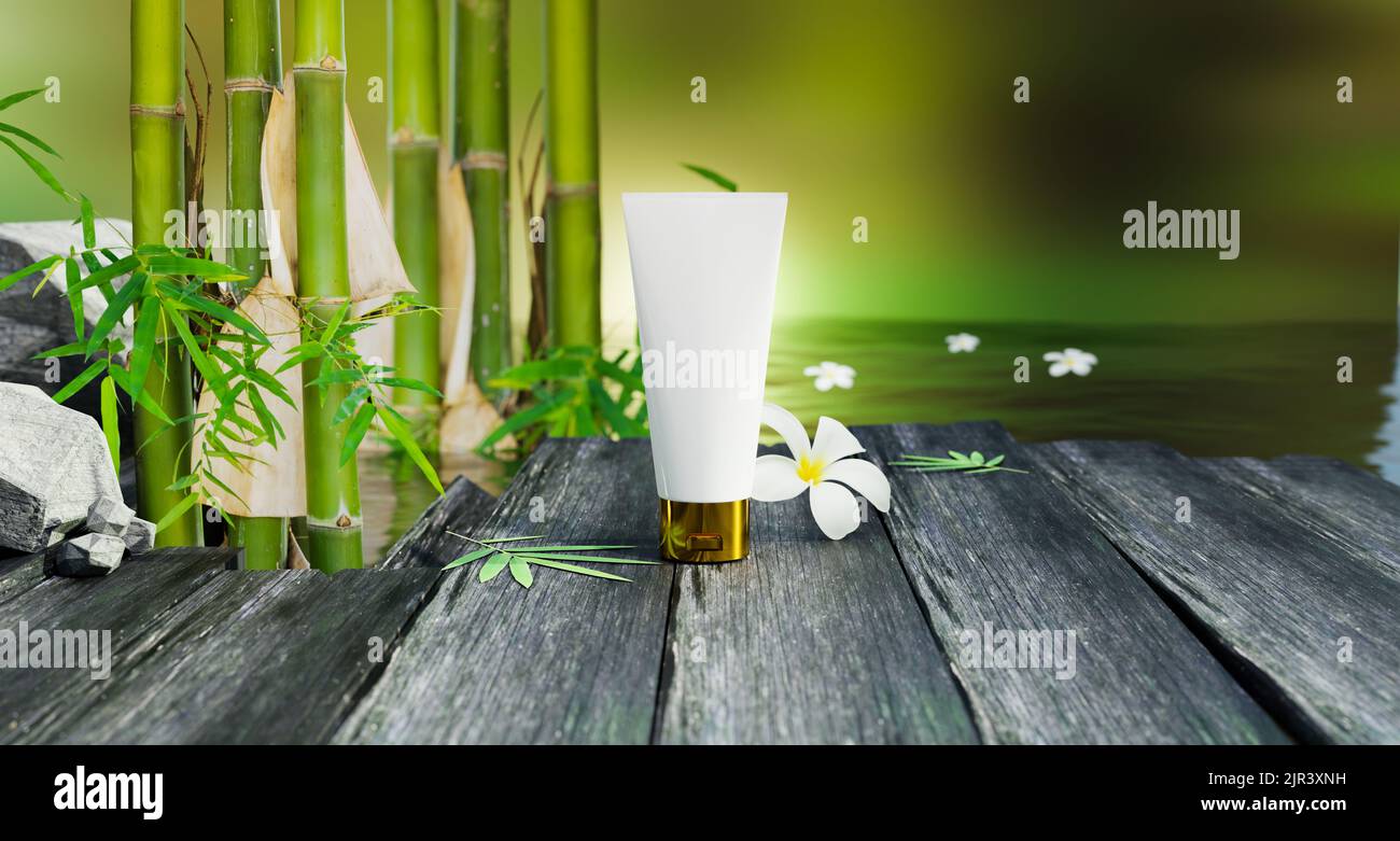 White packet mock up of cream or you product design for place textured ...