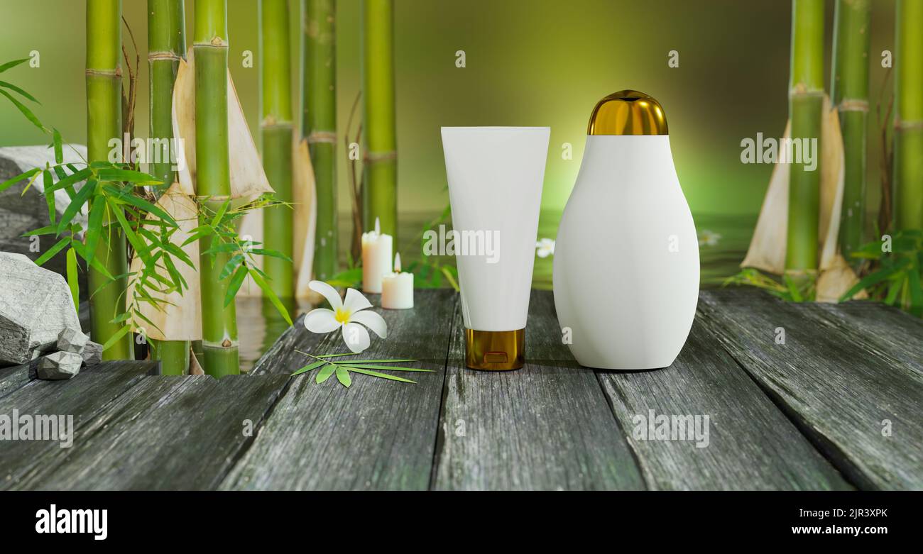 White packet mock up of cream or you product design for place textured ...