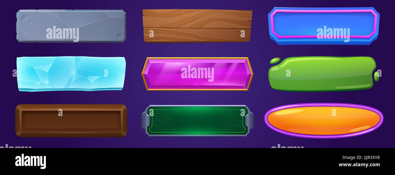 Set of web buttons isolated on background. Cartoon vector illustration ...