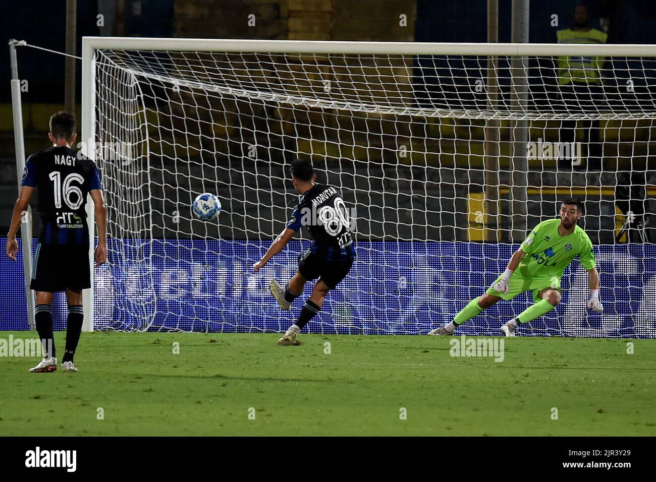 Pisa, Italy. 21st Aug, 2022. Olimpiu Morutan (Pisa) scores the goal of ...