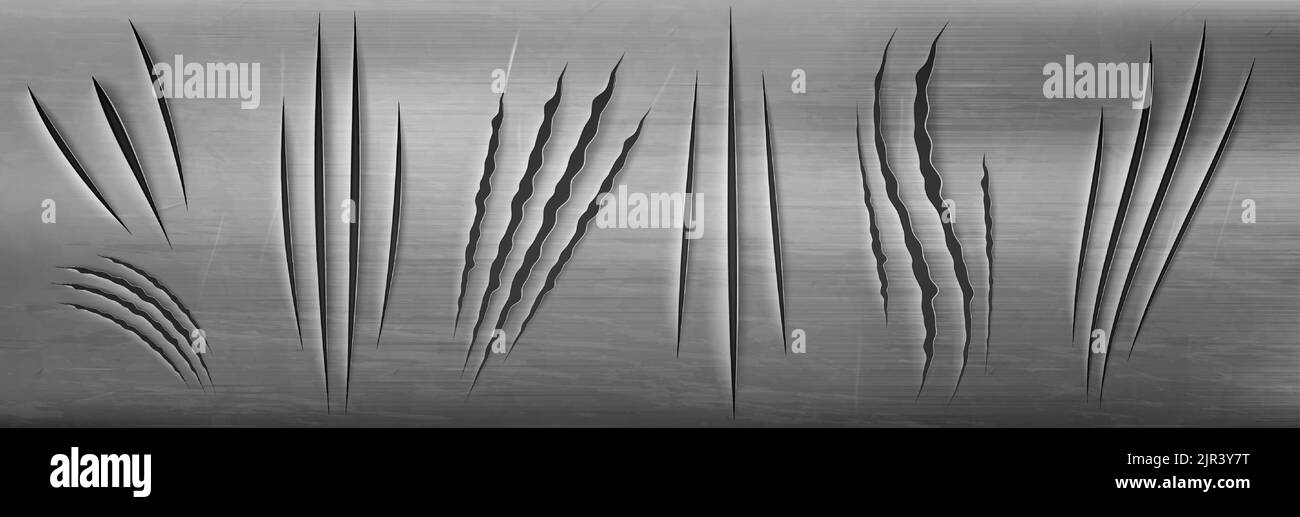 Claw damage on metal background Stock Vector Images - Alamy