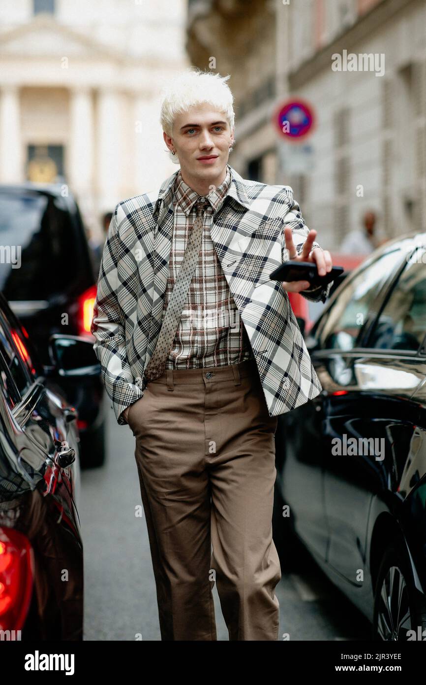 Street style, Tanner Reese arriving at Dior Spring-Summer 2023 Menswear ...