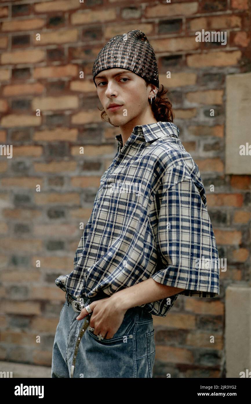 Street style, Tyler Omeed Mazaheri arriving at Dior Spring-Summer 2023 ...