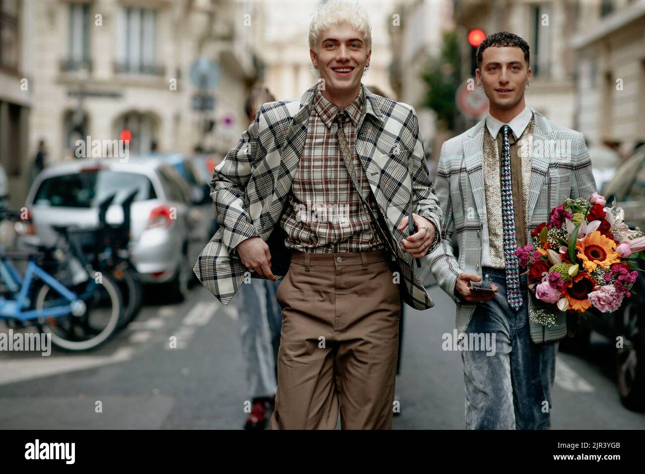 Street style, Tanner Reese and Alexander Roth arriving at Dior Spring ...